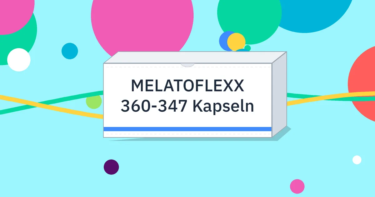 Symbolbild: Packung mit der Aufschrift MELATOFLEXX 360-347 Kapseln (PZN 13924711) – Verfügbarkeit und Bezug in Apotheken in Frankfurt am Main