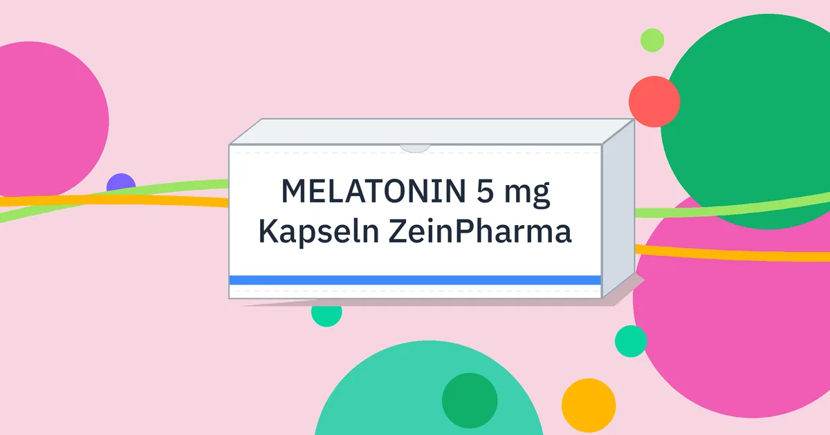 Symbolbild: Packung mit der Aufschrift MELATONIN 5 mg Kapseln ZeinPharma (PZN 19371555) – Verfügbarkeit und Bezug in Apotheken in Frankfurt am Main