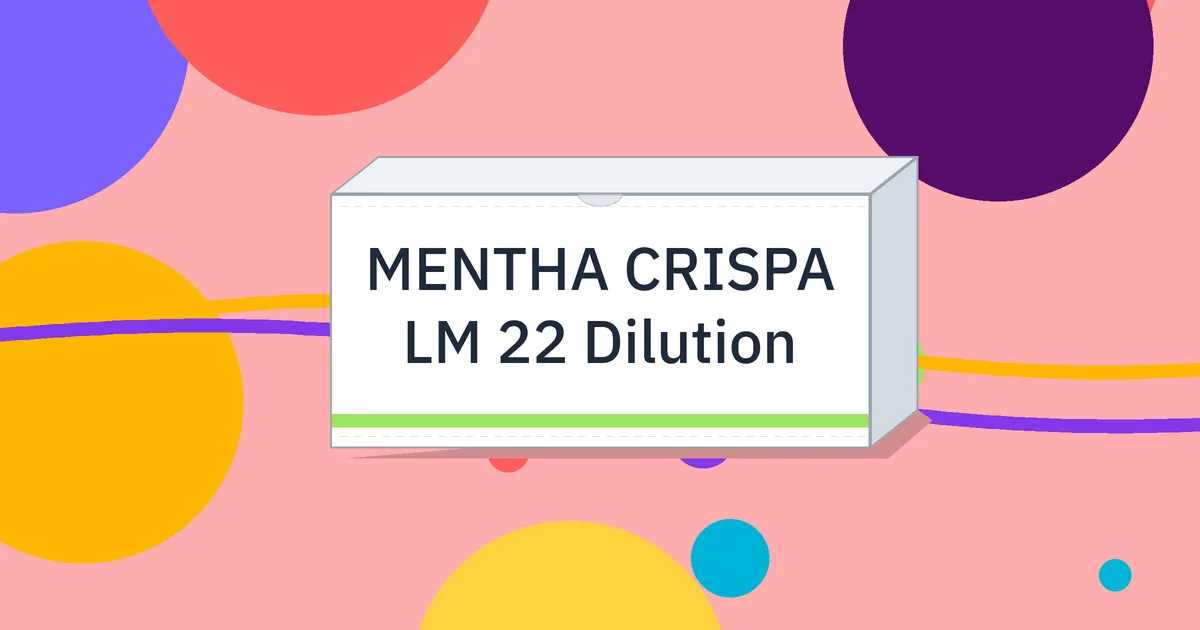 Symbolbild: Packung mit der Aufschrift MENTHA CRISPA LM 22 Dilution (PZN 13603881) – Verfügbarkeit und Bezug in Apotheken in Frankfurt am Main