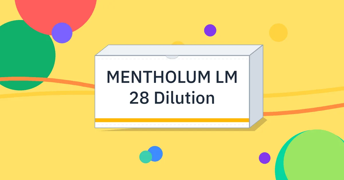 Symbolbild: Packung mit der Aufschrift MENTHOLUM LM 28 Dilution (PZN 13604857) – Verfügbarkeit und Bezug in Apotheken in Frankfurt am Main
