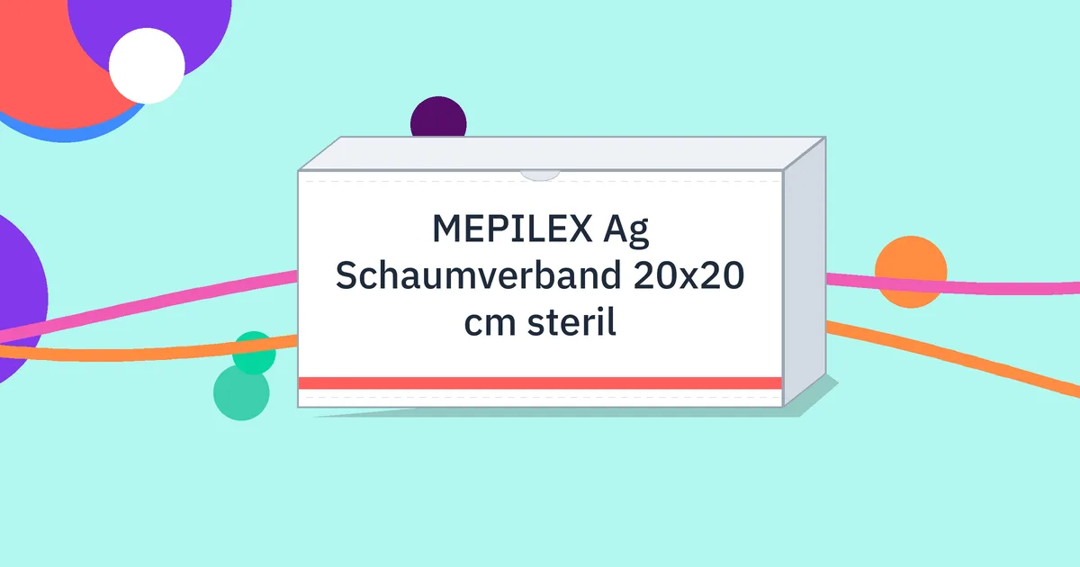 Symbolbild: Packung mit der Aufschrift MEPILEX Ag Schaumverband 20x20 cm steril (PZN 13983085) – Verfügbarkeit und Bezug in Apotheken in Frankfurt am Main