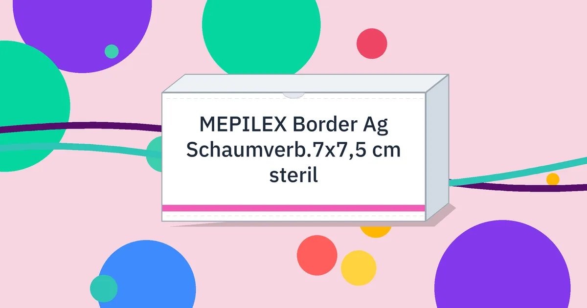 Symbolbild: Packung mit der Aufschrift MEPILEX Border Ag Schaumverb.7x7,5 cm steril (PZN 16596006) – Verfügbarkeit und Bezug in Apotheken in Frankfurt am Main