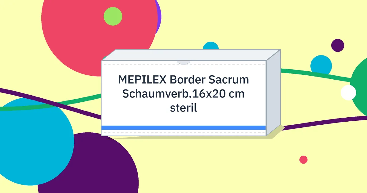 Symbolbild: Packung mit der Aufschrift MEPILEX Border Sacrum Schaumverb.16x20 cm steril (PZN 19707469) – Verfügbarkeit und Bezug in Apotheken in Frankfurt am Main