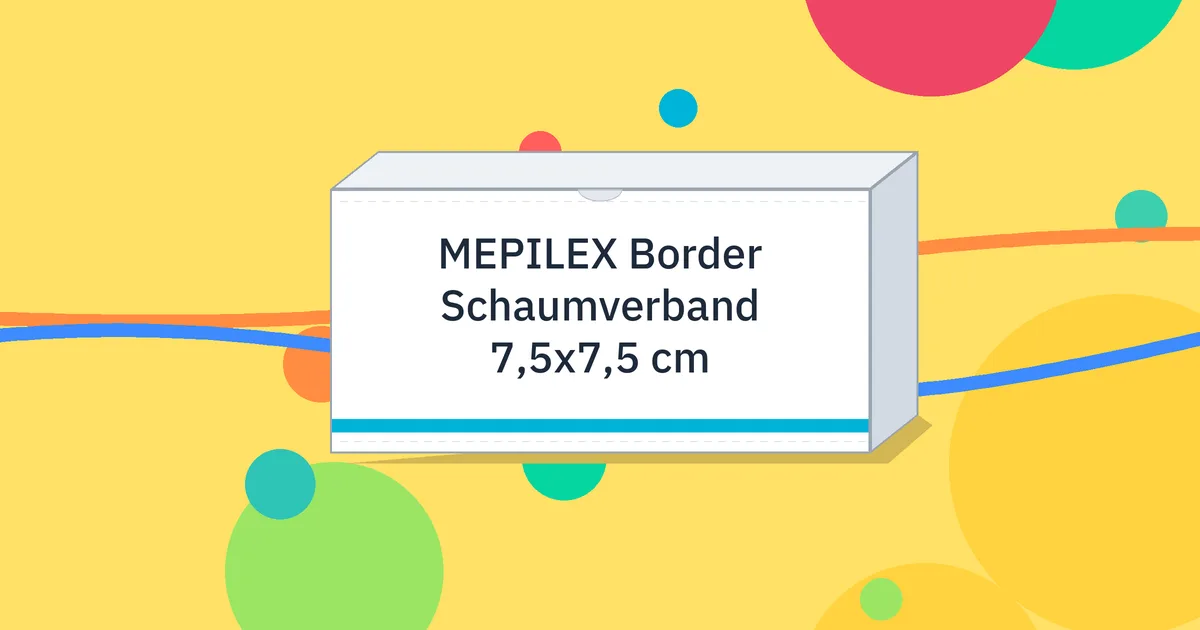 Symbolbild: Packung mit der Aufschrift MEPILEX Border Schaumverband 7,5x7,5 cm (PZN 18052078) – Verfügbarkeit und Bezug in Apotheken in Frankfurt am Main