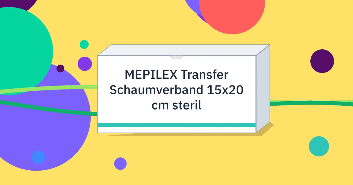 Symbolbild: Packung mit der Aufschrift MEPILEX Transfer Schaumverband 15x20 cm steril (PZN 19890901) – Verfügbarkeit und Bezug in Apotheken in Frankfurt am Main