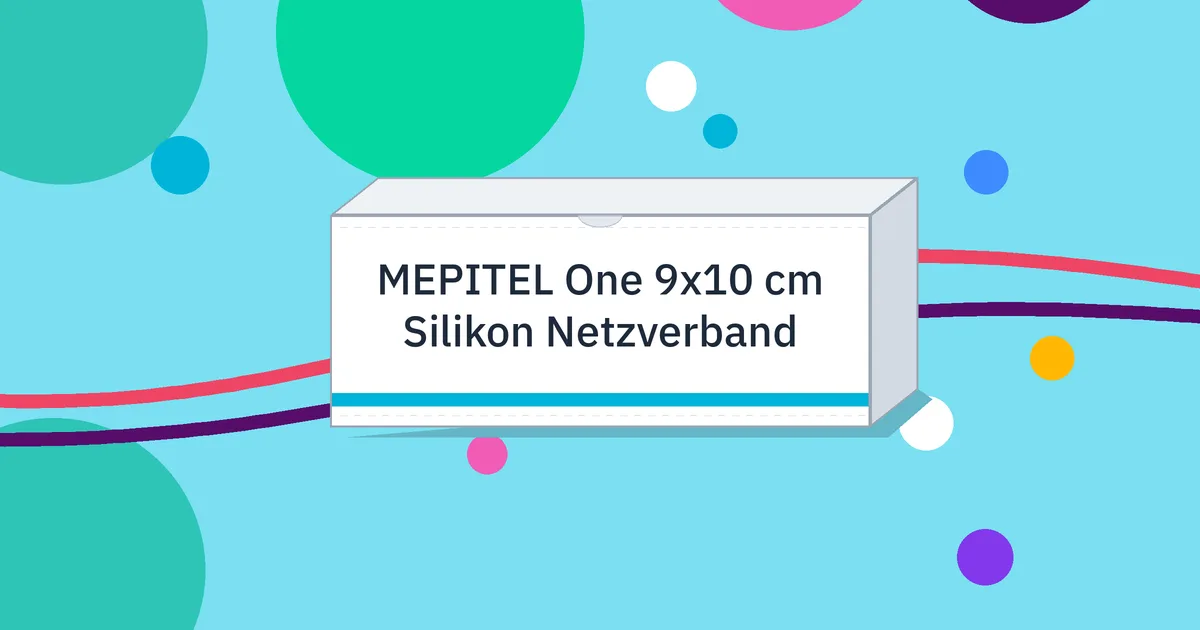 Symbolbild: Packung mit der Aufschrift MEPITEL One 9x10 cm Silikon Netzverband (PZN 17578335) – Verfügbarkeit und Bezug in Apotheken in Frankfurt am Main