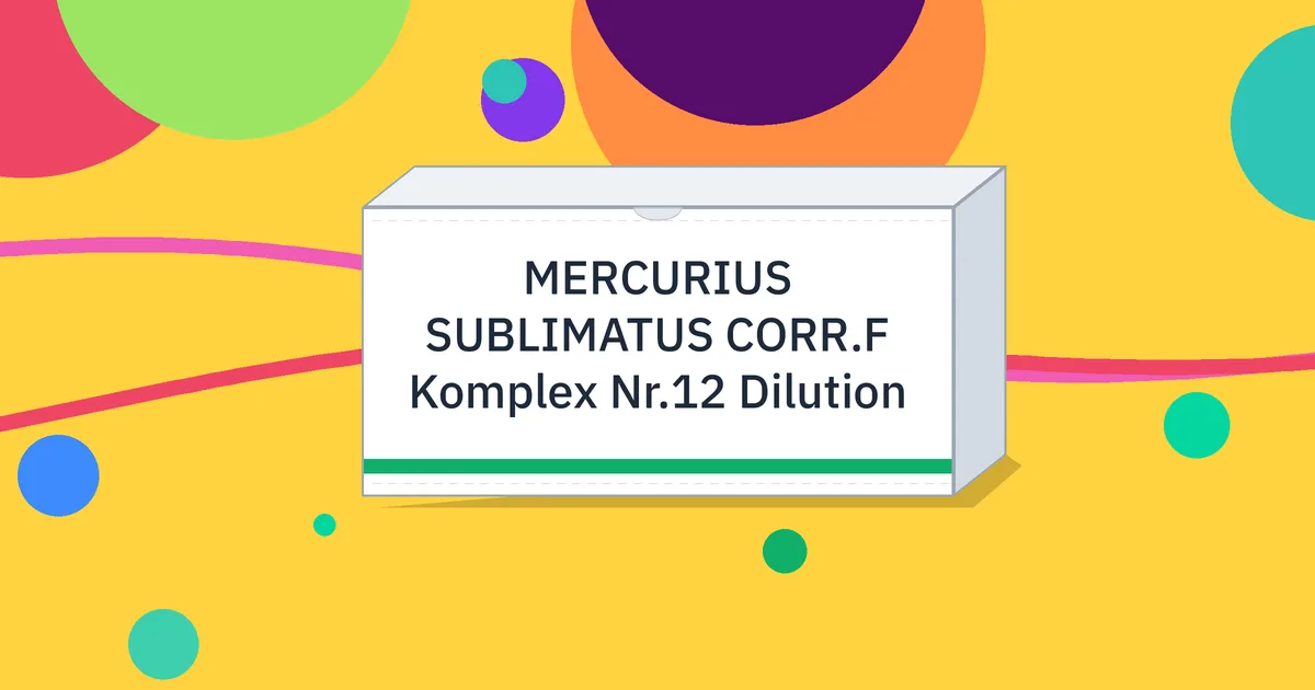 Symbolbild: Packung mit der Aufschrift MERCURIUS SUBLIMATUS CORR.F Komplex Nr.12 Dilution (PZN 01012732) – Verfügbarkeit und Bezug in Apotheken in Frankfurt am Main