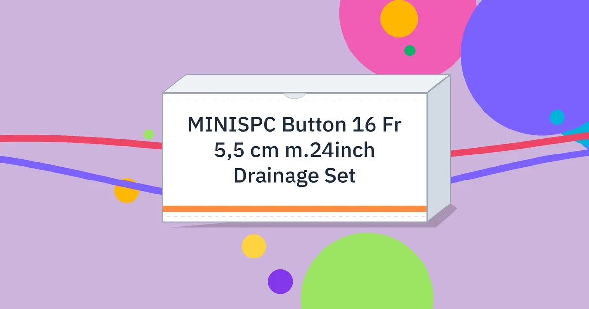 Symbolbild: Packung mit der Aufschrift MINISPC Button 16 Fr 5,5 cm m.24inch Drainage Set (PZN 20822069) – Verfügbarkeit und Bezug in Apotheken in Frankfurt am Main