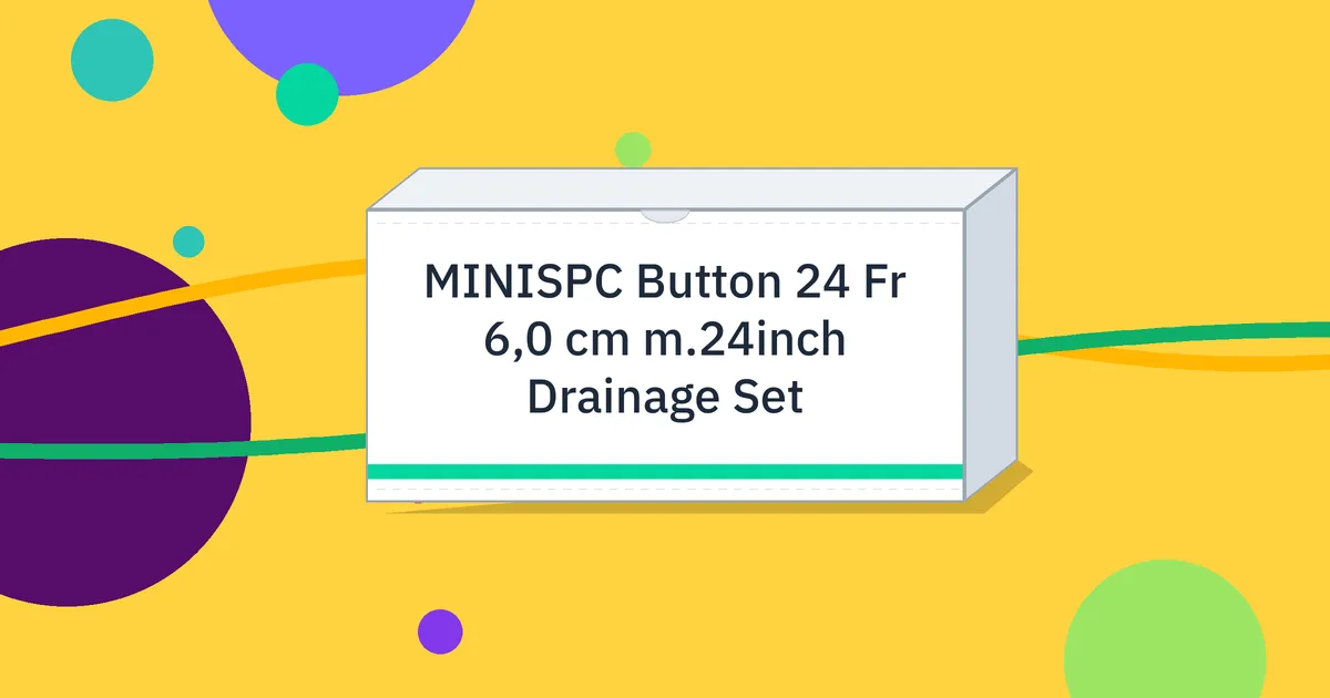 Symbolbild: Packung mit der Aufschrift MINISPC Button 24 Fr 6,0 cm m.24inch Drainage Set (PZN 20822603) – Verfügbarkeit und Bezug in Apotheken in Frankfurt am Main