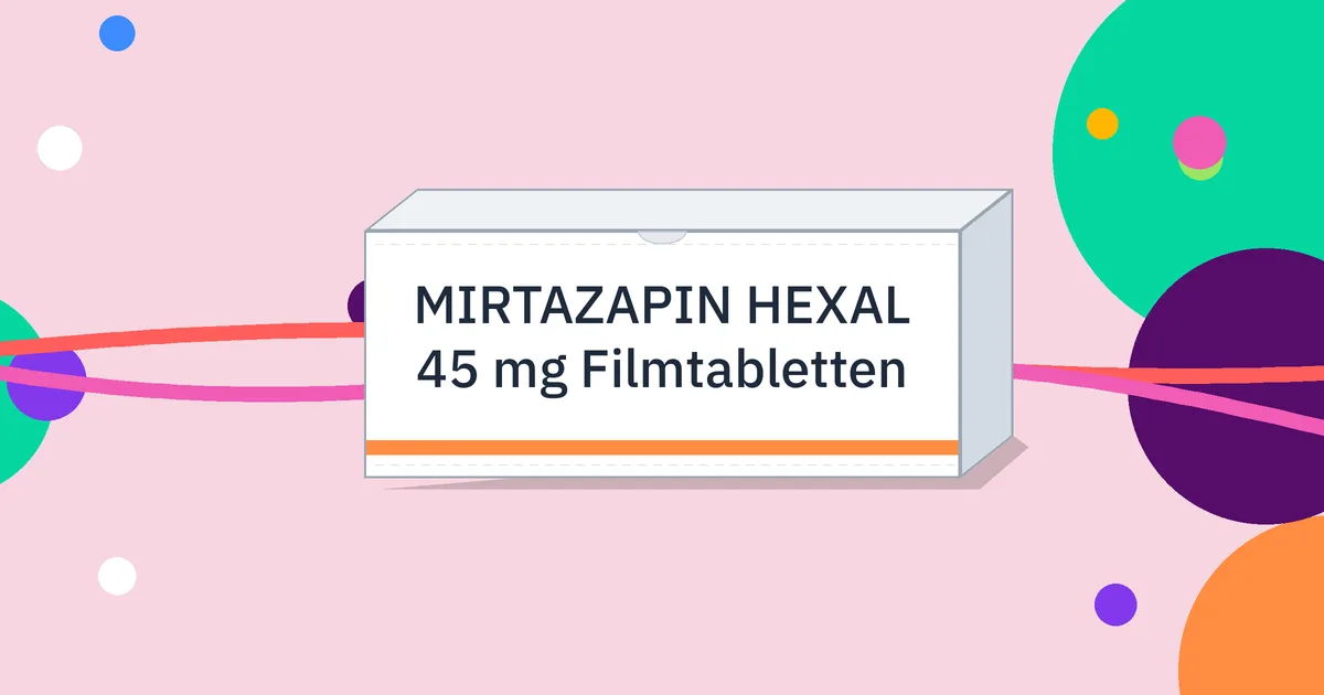 Symbolbild: Packung mit der Aufschrift MIRTAZAPIN HEXAL 45 mg Filmtabletten (PZN 03393603) – Verfügbarkeit und Bezug in Apotheken in Frankfurt am Main