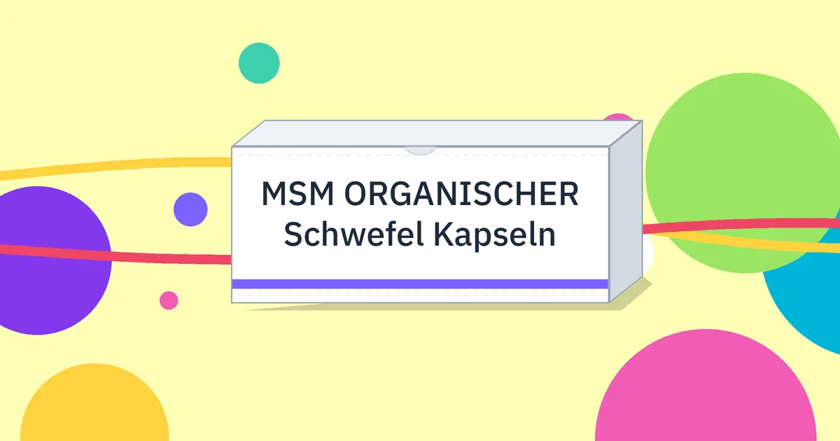 Symbolbild: Packung mit der Aufschrift MSM ORGANISCHER Schwefel Kapseln (PZN 17611587) – Verfügbarkeit und Bezug in Apotheken in Frankfurt am Main