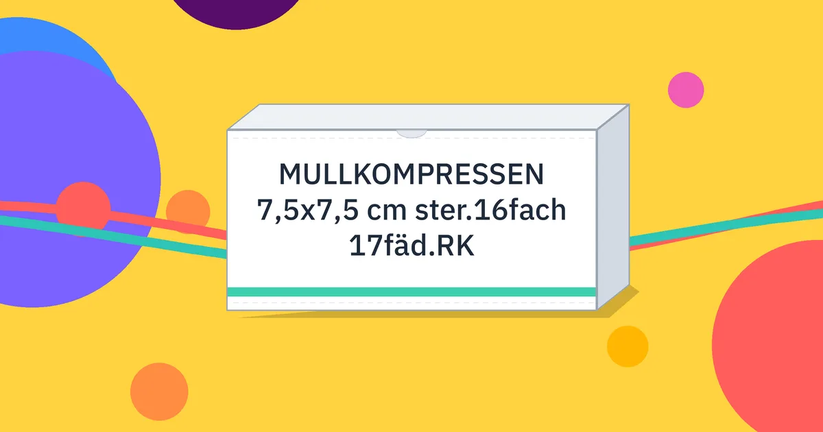 Symbolbild: Packung mit der Aufschrift MULLKOMPRESSEN 7,5x7,5 cm ster.16fach 17fäd.RK (PZN 06931136) – Verfügbarkeit und Bezug in Apotheken in Frankfurt am Main