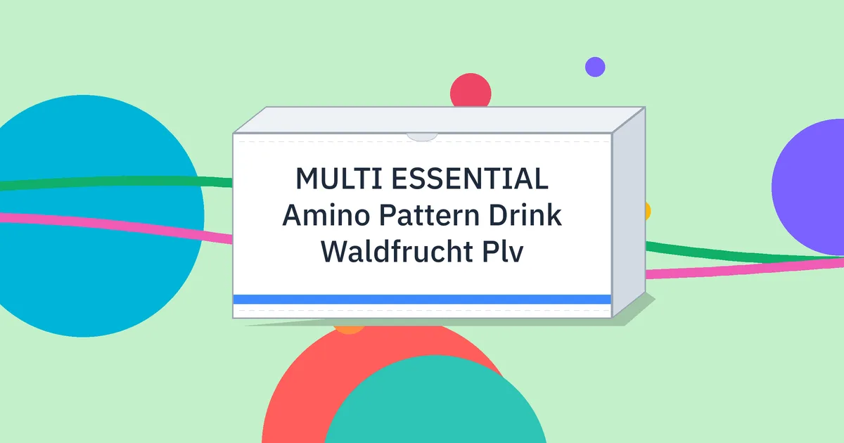 Symbolbild: Packung mit der Aufschrift MULTI ESSENTIAL Amino Pattern Drink Waldfrucht Plv (PZN 15656522) – Verfügbarkeit und Bezug in Apotheken in Frankfurt am Main