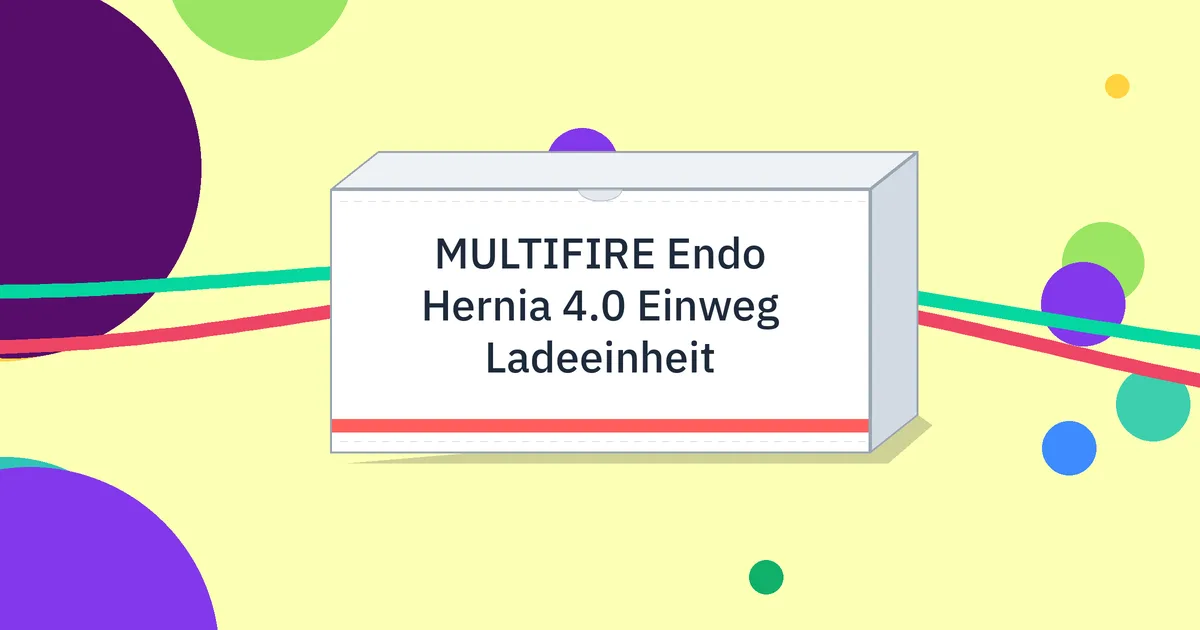 Symbolbild: Packung mit der Aufschrift MULTIFIRE Endo Hernia 4.0 Einweg Ladeeinheit (PZN 07602676) – Verfügbarkeit und Bezug in Apotheken in Frankfurt am Main