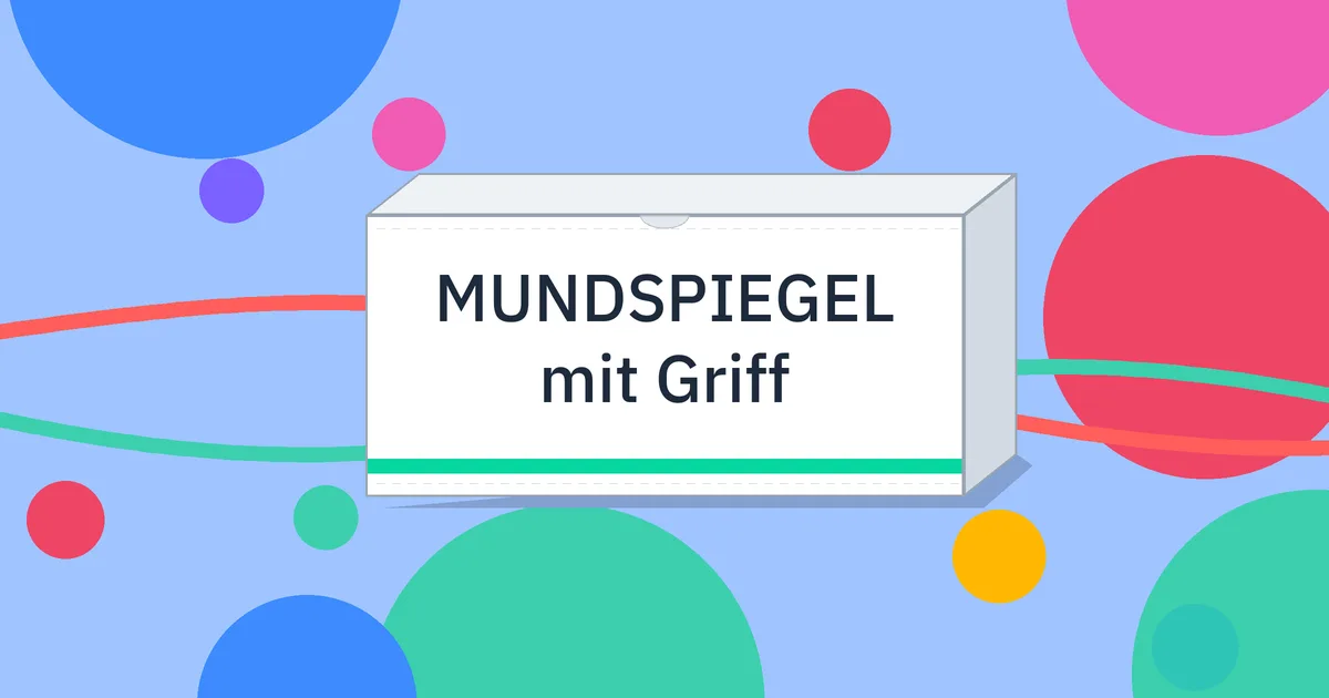 Symbolbild: Packung mit der Aufschrift MUNDSPIEGEL mit Griff (PZN 04844344) – Verfügbarkeit und Bezug in Apotheken in Frankfurt am Main