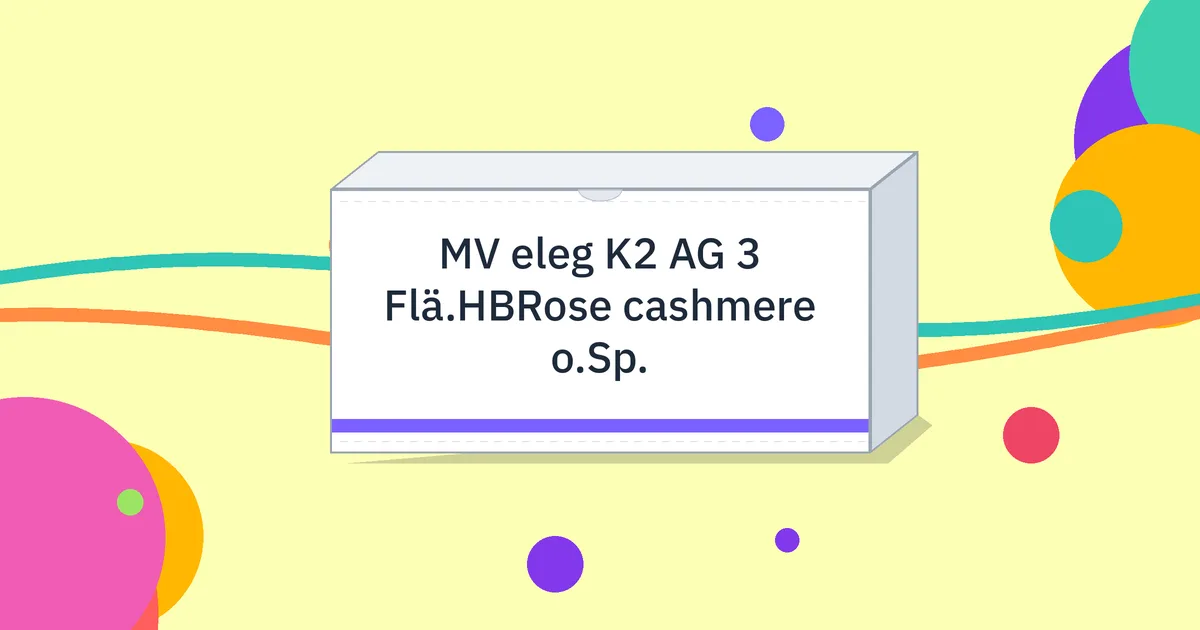 Symbolbild: Packung mit der Aufschrift MV eleg K2 AG 3 Flä.HBRose cashmere o.Sp. (PZN 15717614) – Verfügbarkeit und Bezug in Apotheken in Frankfurt am Main