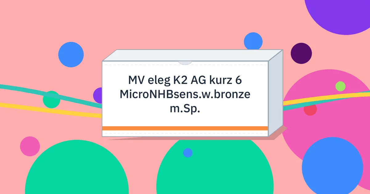 Symbolbild: Packung mit der Aufschrift MV eleg K2 AG kurz 6 MicroNHBsens.w.bronze m.Sp. (PZN 15711422) – Verfügbarkeit und Bezug in Apotheken in Frankfurt am Main