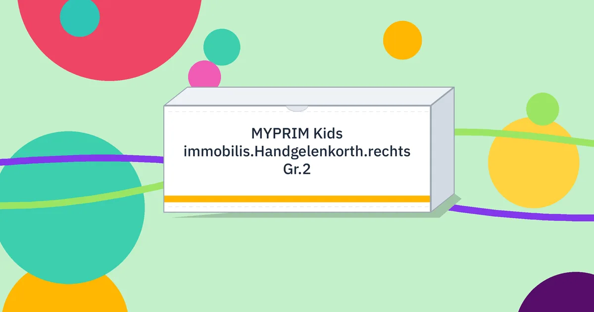 Symbolbild: Packung mit der Aufschrift MYPRIM Kids immobilis.Handgelenkorth.rechts Gr.2 (PZN 17879574) – Verfügbarkeit und Bezug in Apotheken in Frankfurt am Main
