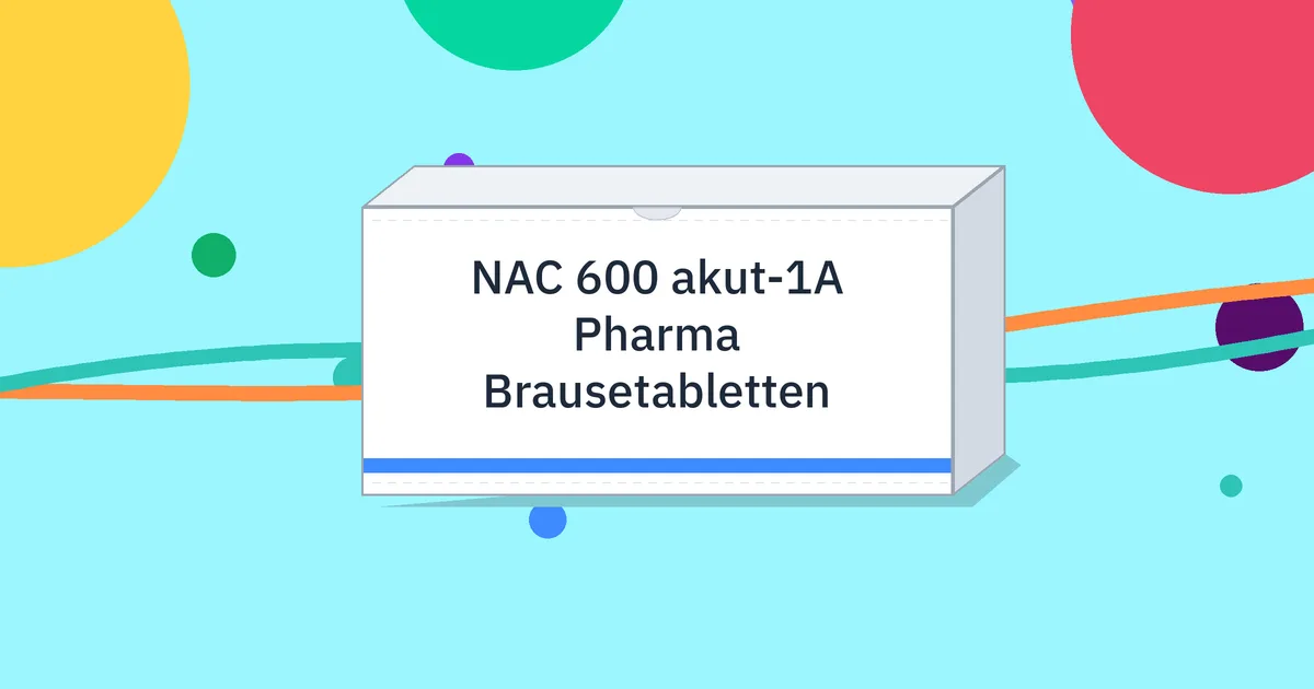 Symbolbild: Packung mit der Aufschrift NAC 600 akut-1A Pharma Brausetabletten (PZN 00562761) – Verfügbarkeit und Bezug in Apotheken in Frankfurt am Main