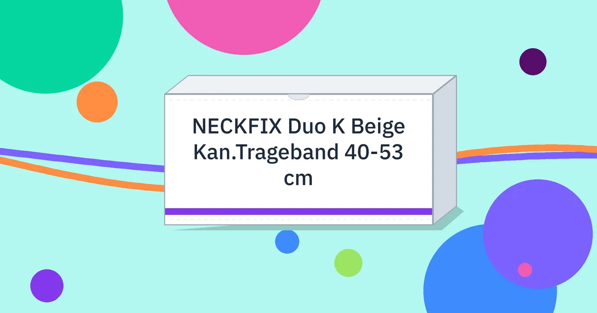 Symbolbild: Packung mit der Aufschrift NECKFIX Duo K Beige Kan.Trageband 40-53 cm (PZN 12475406) – Verfügbarkeit und Bezug in Apotheken in Frankfurt am Main