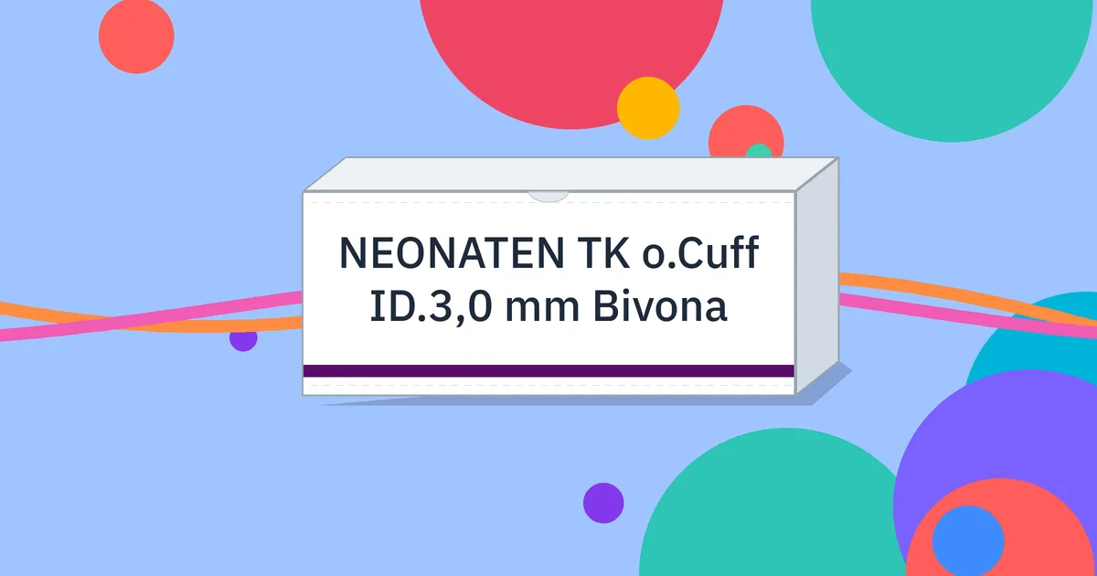 Symbolbild: Packung mit der Aufschrift NEONATEN TK o.Cuff ID.3,0 mm Bivona (PZN 02256181) – Verfügbarkeit und Bezug in Apotheken in Frankfurt am Main