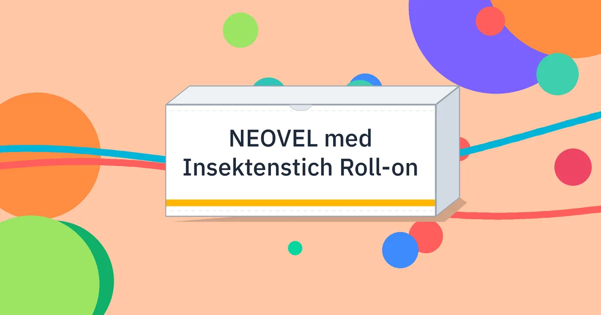 Symbolbild: Packung mit der Aufschrift NEOVEL med Insektenstich Roll-on (PZN 15876927) – Verfügbarkeit und Bezug in Apotheken in Frankfurt am Main
