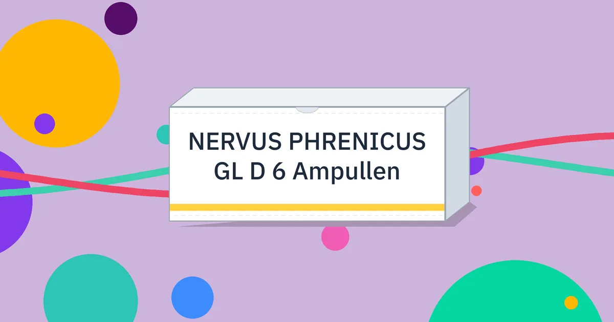 Symbolbild: Packung mit der Aufschrift NERVUS PHRENICUS GL D 6 Ampullen (PZN 02941149) – Verfügbarkeit und Bezug in Apotheken in Frankfurt am Main