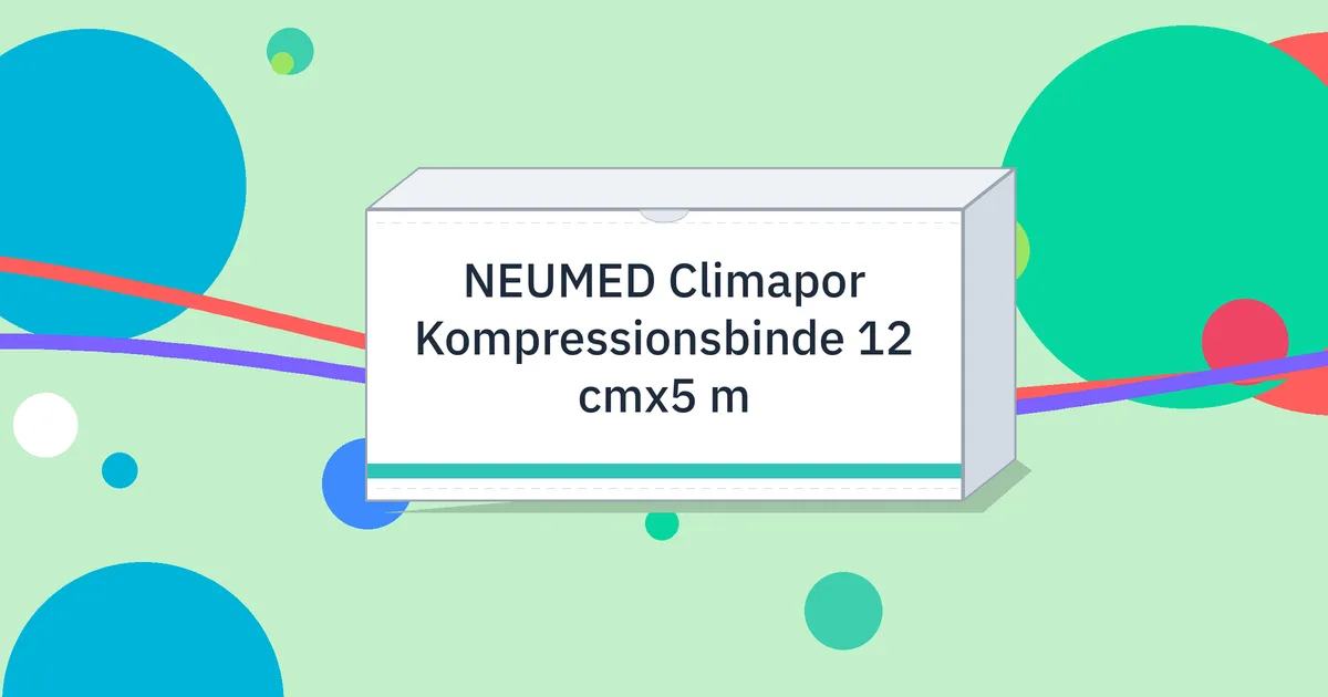 Symbolbild: Packung mit der Aufschrift NEUMED Climapor Kompressionsbinde 12 cmx5 m (PZN 13576291) – Verfügbarkeit und Bezug in Apotheken in Frankfurt am Main