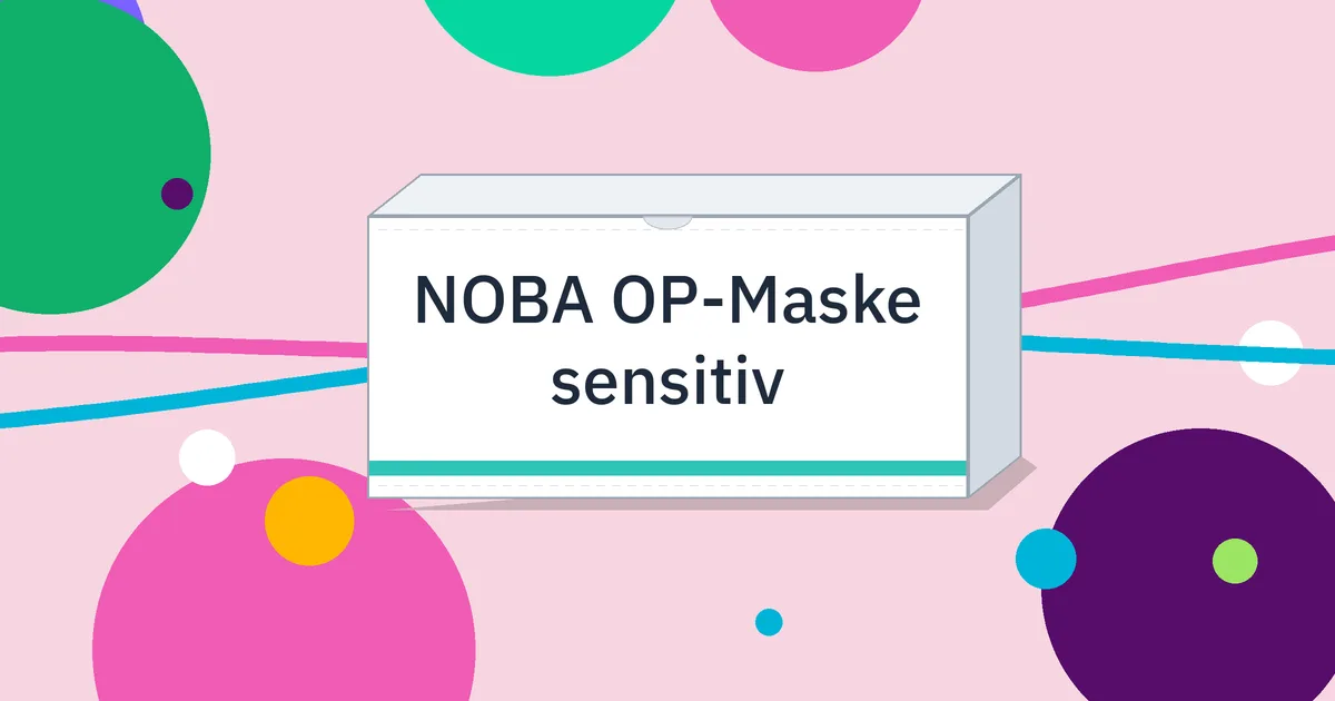 Symbolbild: Packung mit der Aufschrift NOBA OP-Maske sensitiv (PZN 04890433) – Verfügbarkeit und Bezug in Apotheken in Frankfurt am Main