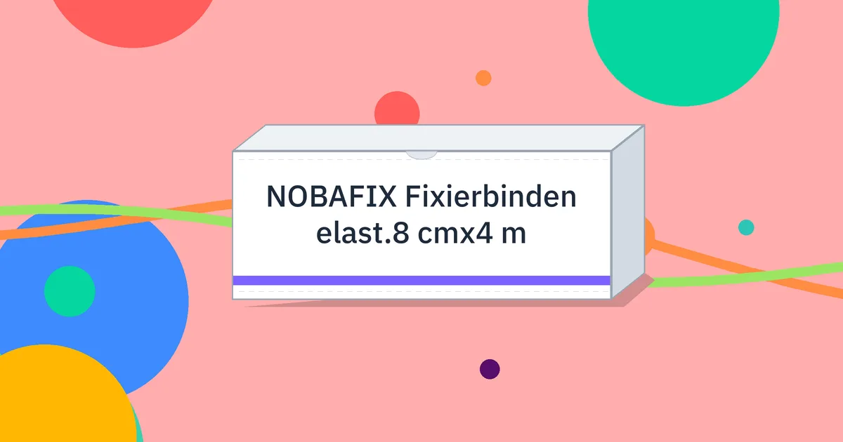 Symbolbild: Packung mit der Aufschrift NOBAFIX Fixierbinden elast.8 cmx4 m (PZN 16028182) – Verfügbarkeit und Bezug in Apotheken in Frankfurt am Main
