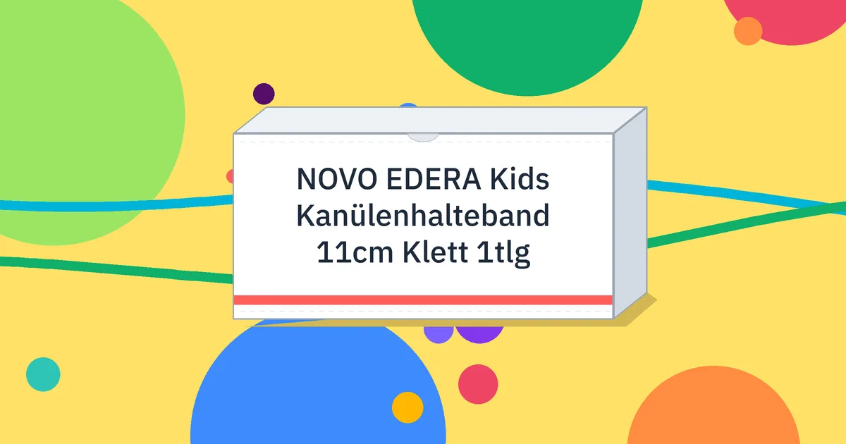 Symbolbild: Packung mit der Aufschrift NOVO EDERA Kids Kanülenhalteband 11cm Klett 1tlg (PZN 18726200) – Verfügbarkeit und Bezug in Apotheken in Frankfurt am Main