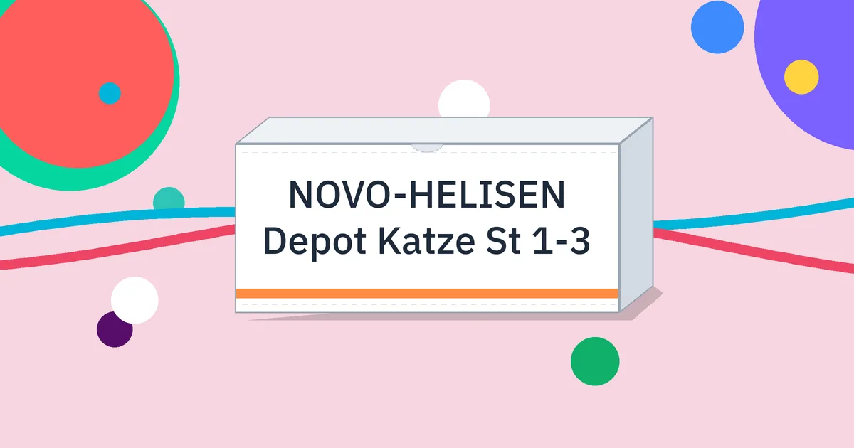 Symbolbild: Packung mit der Aufschrift NOVO-HELISEN Depot Katze St 1-3 (PZN 15741771) – Verfügbarkeit und Bezug in Apotheken in Frankfurt am Main