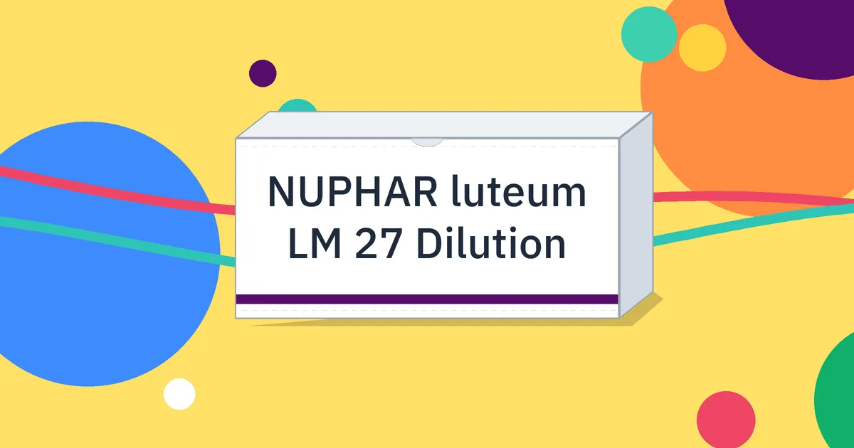 Symbolbild: Packung mit der Aufschrift NUPHAR luteum LM 27 Dilution (PZN 13620678) – Verfügbarkeit und Bezug in Apotheken in Frankfurt am Main