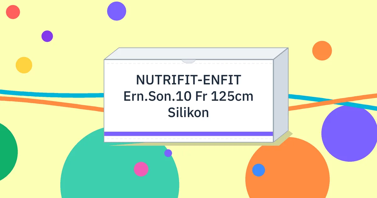 Symbolbild: Packung mit der Aufschrift NUTRIFIT-ENFIT Ern.Son.10 Fr 125cm Silikon (PZN 14186971) – Verfügbarkeit und Bezug in Apotheken in Frankfurt am Main