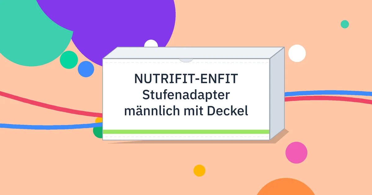Symbolbild: Packung mit der Aufschrift NUTRIFIT-ENFIT Stufenadapter männlich mit Deckel (PZN 16167587) – Verfügbarkeit und Bezug in Apotheken in Frankfurt am Main