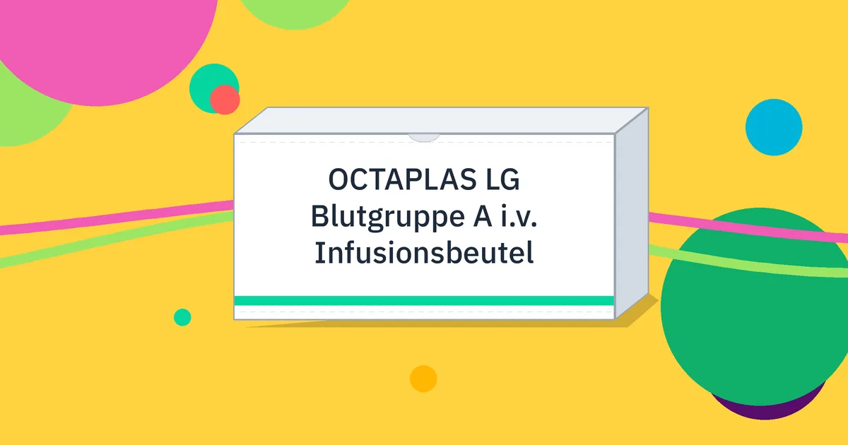 Symbolbild: Packung mit der Aufschrift OCTAPLAS LG Blutgruppe A i.v. Infusionsbeutel (PZN 09166498) – Verfügbarkeit und Bezug in Apotheken in Frankfurt am Main