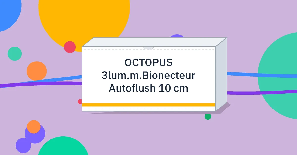 Symbolbild: Packung mit der Aufschrift OCTOPUS 3lum.m.Bionecteur Autoflush 10 cm (PZN 02166354) – Verfügbarkeit und Bezug in Apotheken in Frankfurt am Main