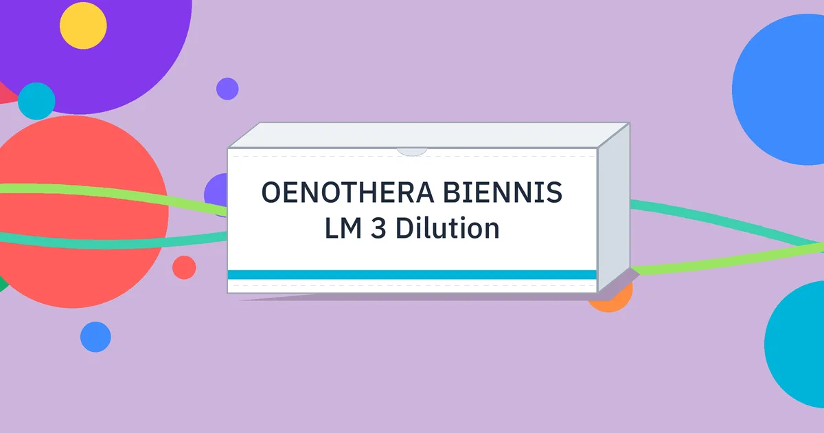 Symbolbild: Packung mit der Aufschrift OENOTHERA BIENNIS LM 3 Dilution (PZN 13622714) – Verfügbarkeit und Bezug in Apotheken in Frankfurt am Main