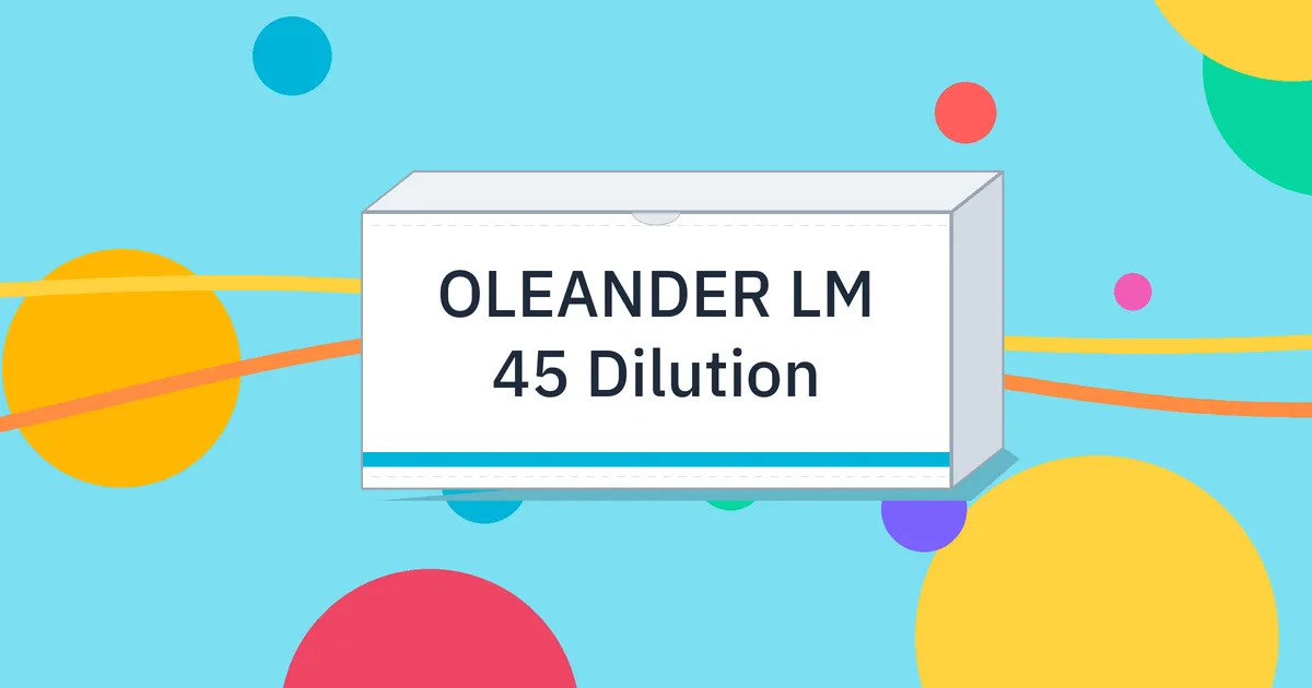 Symbolbild: Packung mit der Aufschrift OLEANDER LM 45 Dilution (PZN 12971447) – Verfügbarkeit und Bezug in Apotheken in Frankfurt am Main