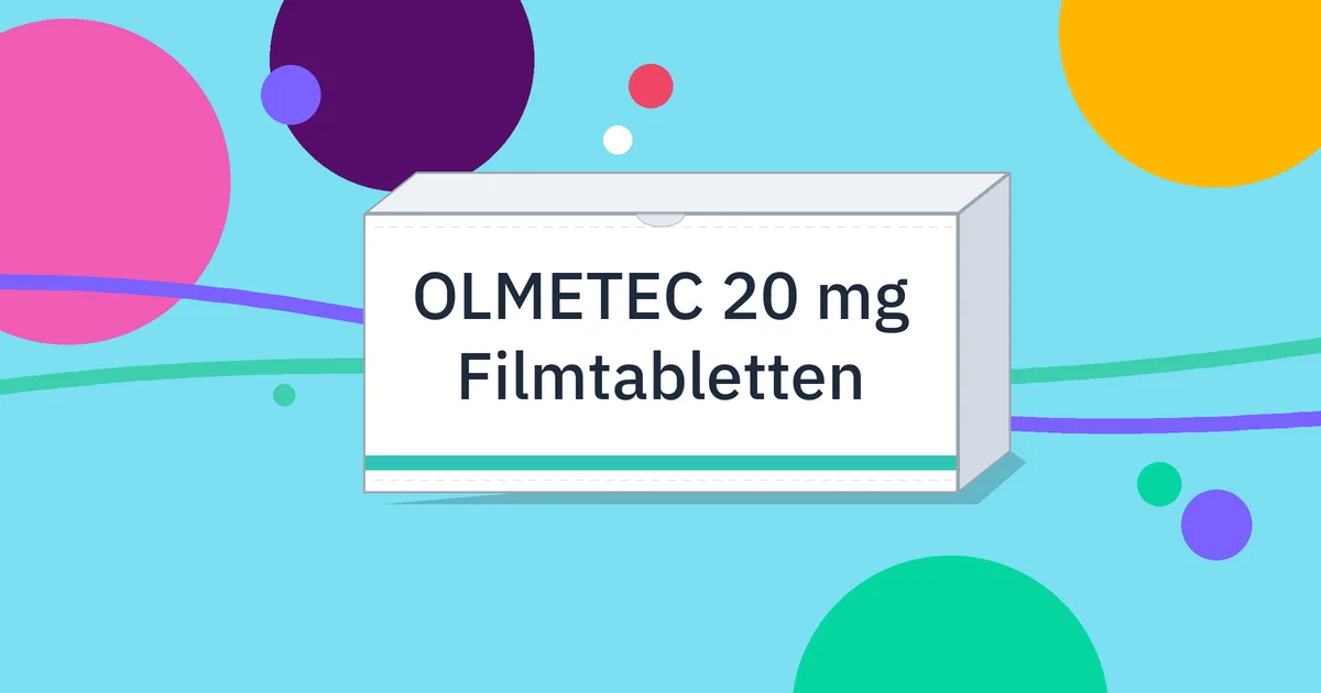 Symbolbild: Packung mit der Aufschrift OLMETEC 20 mg Filmtabletten (PZN 06906032) – Verfügbarkeit und Bezug in Apotheken in Frankfurt am Main