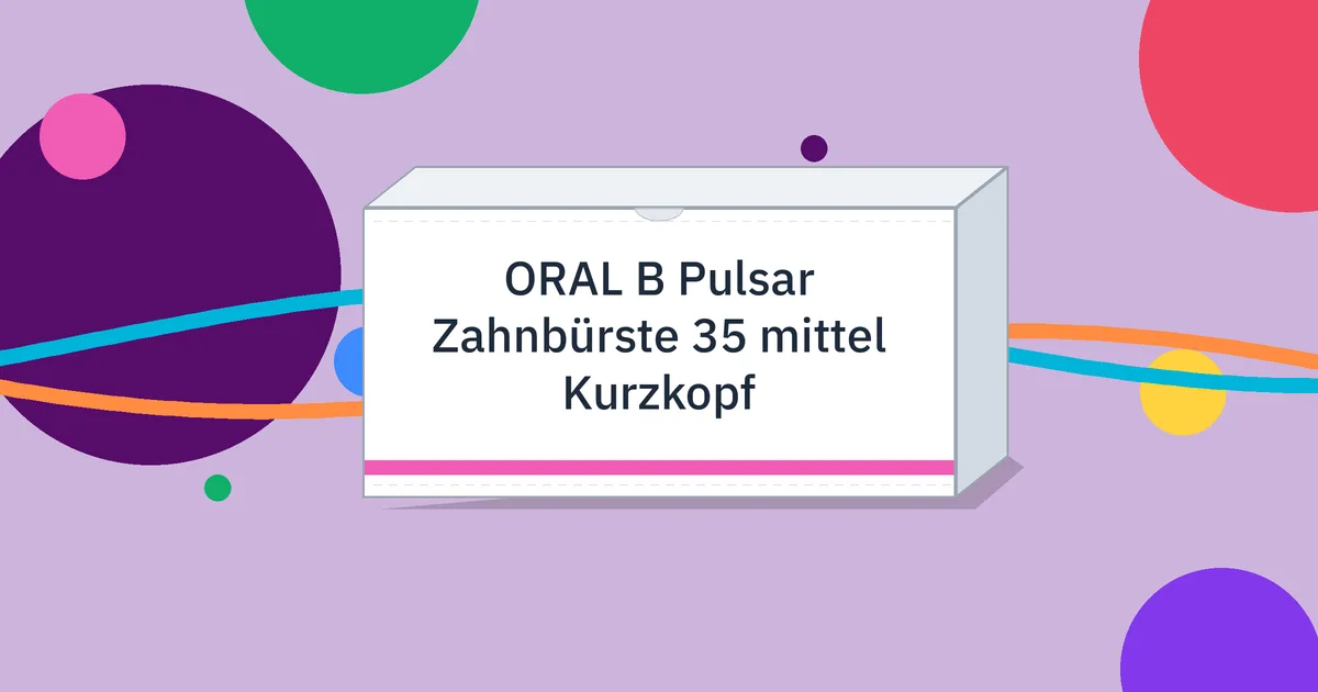 Symbolbild: Packung mit der Aufschrift ORAL B Pulsar Zahnbürste 35 mittel Kurzkopf (PZN 05973026) – Verfügbarkeit und Bezug in Apotheken in Frankfurt am Main