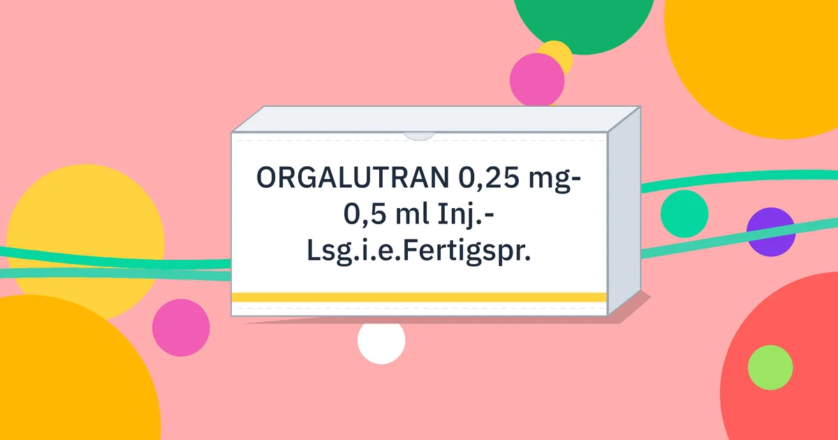 Symbolbild: Packung mit der Aufschrift ORGALUTRAN 0,25 mg-0,5 ml Inj.-Lsg.i.e.Fertigspr. (PZN 01241042) – Verfügbarkeit und Bezug in Apotheken in Frankfurt am Main