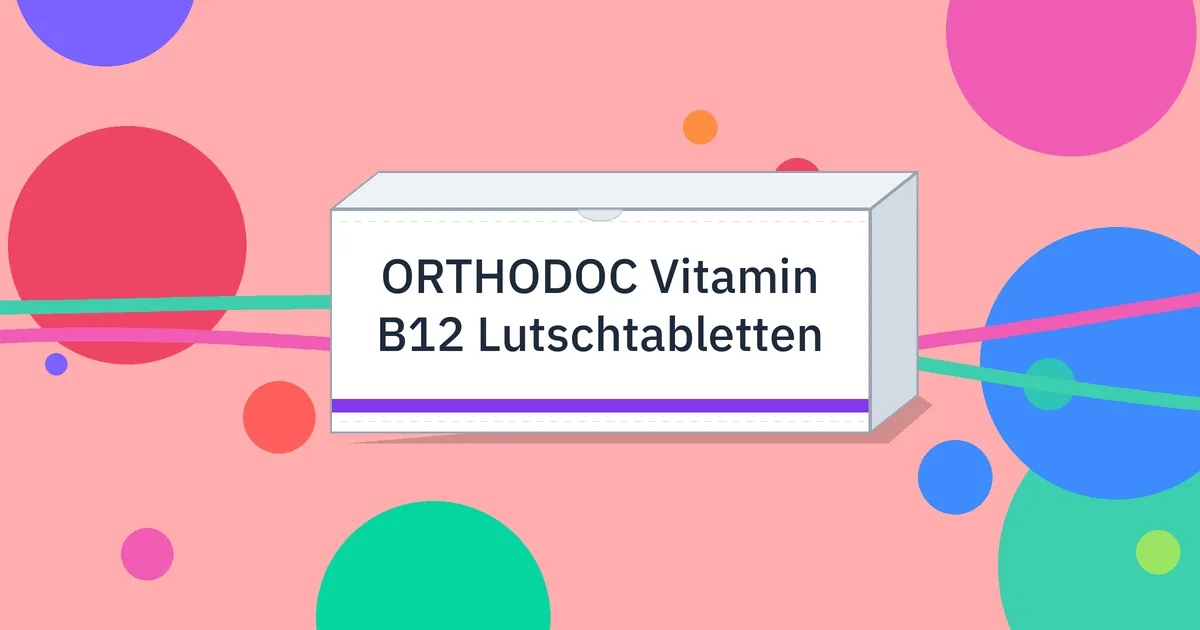 Symbolbild: Packung mit der Aufschrift ORTHODOC Vitamin B12 Lutschtabletten (PZN 10524419) – Verfügbarkeit und Bezug in Apotheken in Frankfurt am Main
