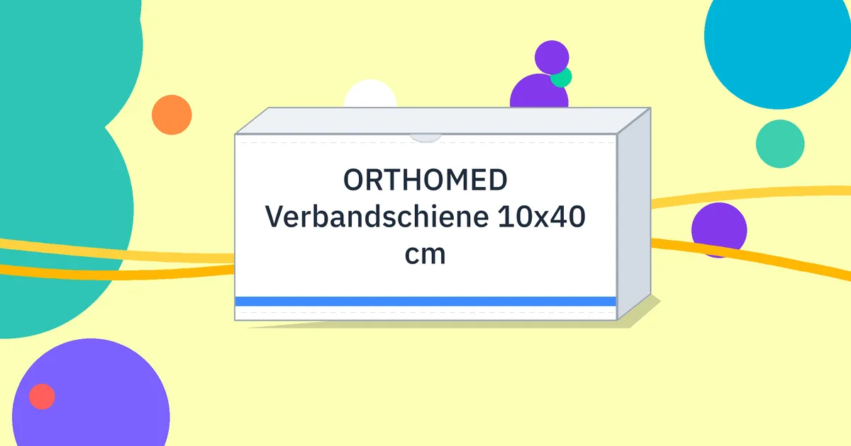 Symbolbild: Packung mit der Aufschrift ORTHOMED Verbandschiene 10x40 cm (PZN 03382404) – Verfügbarkeit und Bezug in Apotheken in Frankfurt am Main