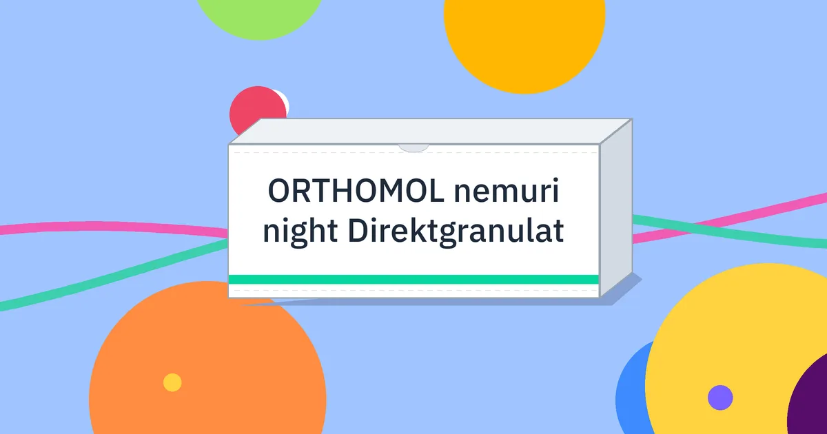 Symbolbild: Packung mit der Aufschrift ORTHOMOL nemuri night Direktgranulat (PZN 17440252) – Verfügbarkeit und Bezug in Apotheken in Frankfurt am Main