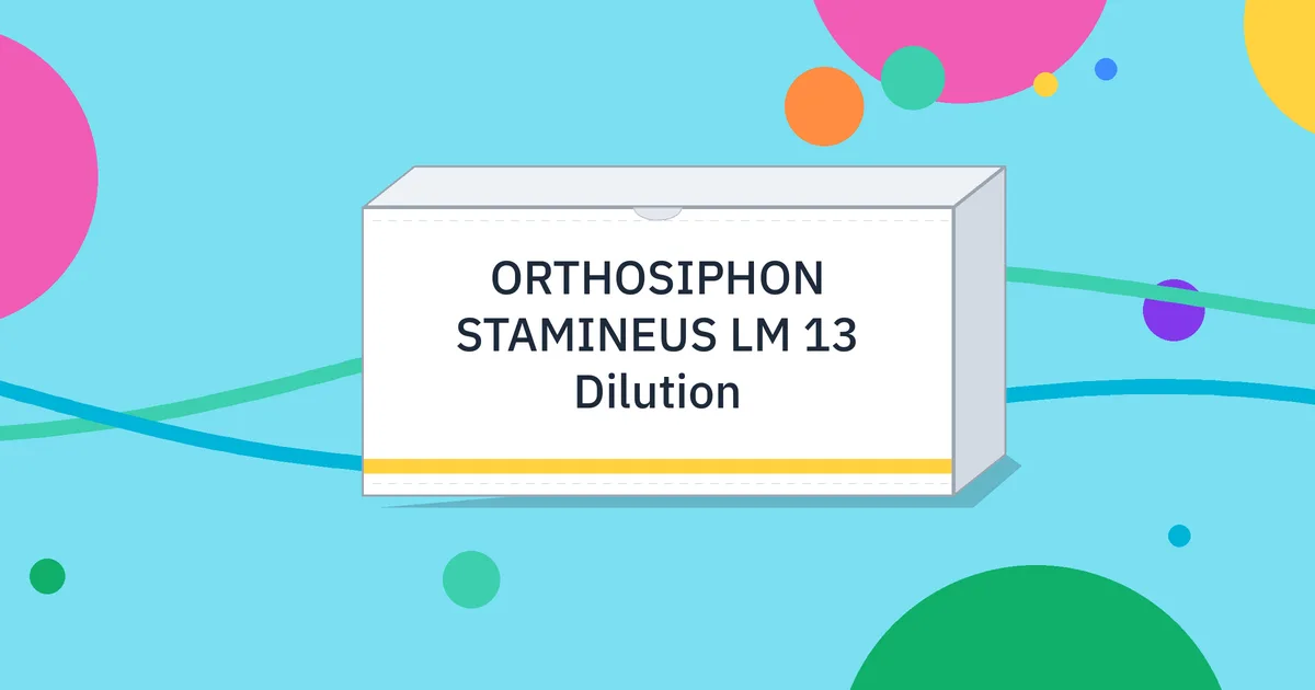 Symbolbild: Packung mit der Aufschrift ORTHOSIPHON STAMINEUS LM 13 Dilution (PZN 13628036) – Verfügbarkeit und Bezug in Apotheken in Frankfurt am Main