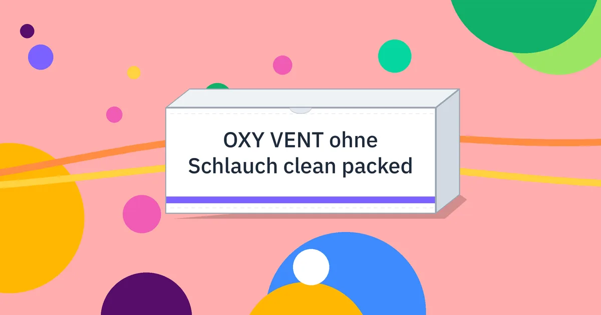 Symbolbild: Packung mit der Aufschrift OXY VENT ohne Schlauch clean packed (PZN 00224484) – Verfügbarkeit und Bezug in Apotheken in Frankfurt am Main