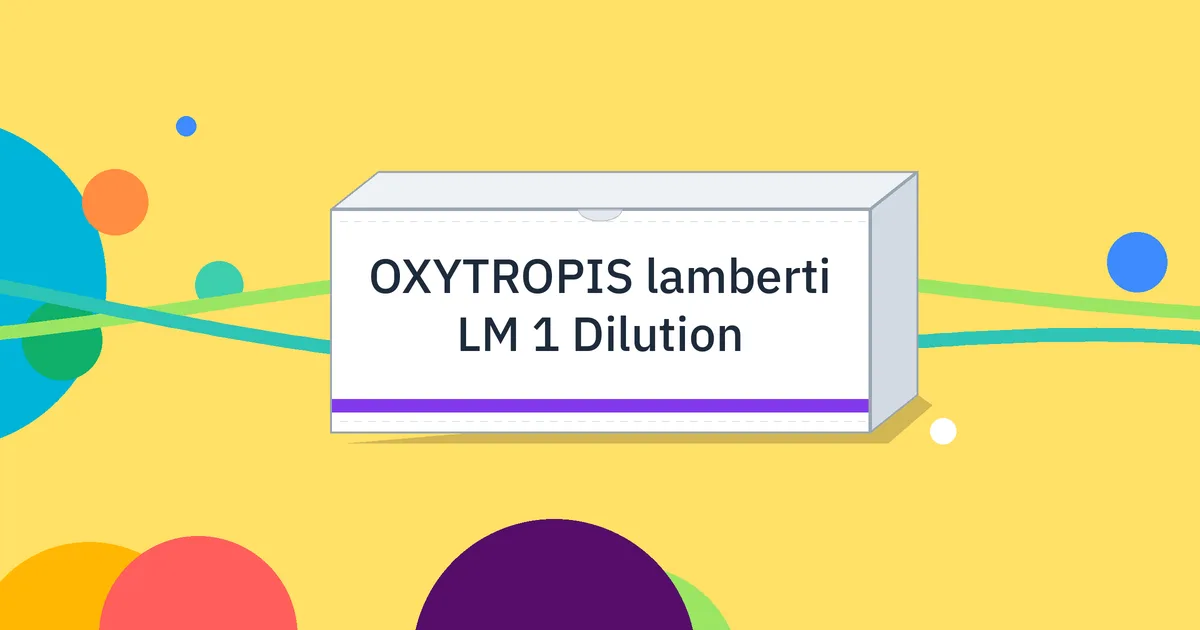 Symbolbild: Packung mit der Aufschrift OXYTROPIS lamberti LM 1 Dilution (PZN 13629739) – Verfügbarkeit und Bezug in Apotheken in Frankfurt am Main
