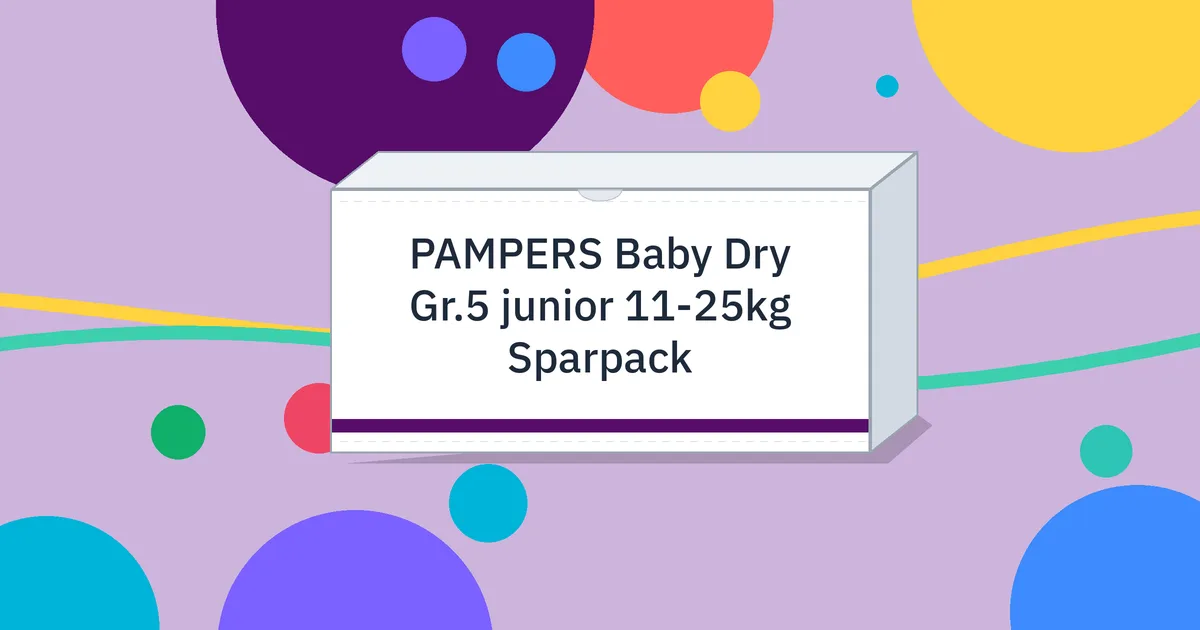 Symbolbild: Packung mit der Aufschrift PAMPERS Baby Dry Gr.5 junior 11-25kg Sparpack (PZN 03074186) – Verfügbarkeit und Bezug in Apotheken in Frankfurt am Main