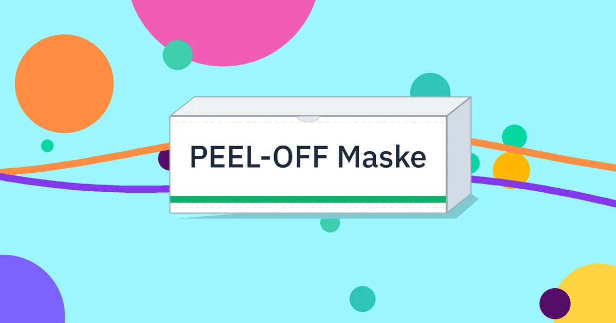 Symbolbild: Packung mit der Aufschrift PEEL-OFF Maske (PZN 10830317) – Verfügbarkeit und Bezug in Apotheken in Frankfurt am Main